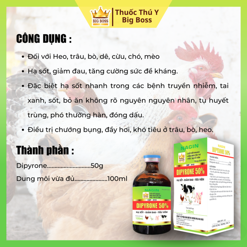 DIPYRONE 50% - 100ML. Hạ sốt cực nhanh- giảm đau tiêu viêm. Duy nhất ...